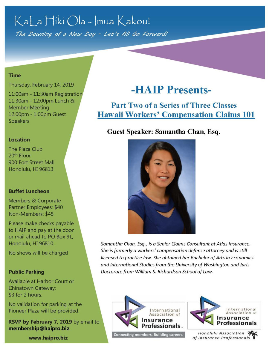 Hawaii Workers' Compensation Claims 101 | HONOLULU ASSOCIATION OF ...